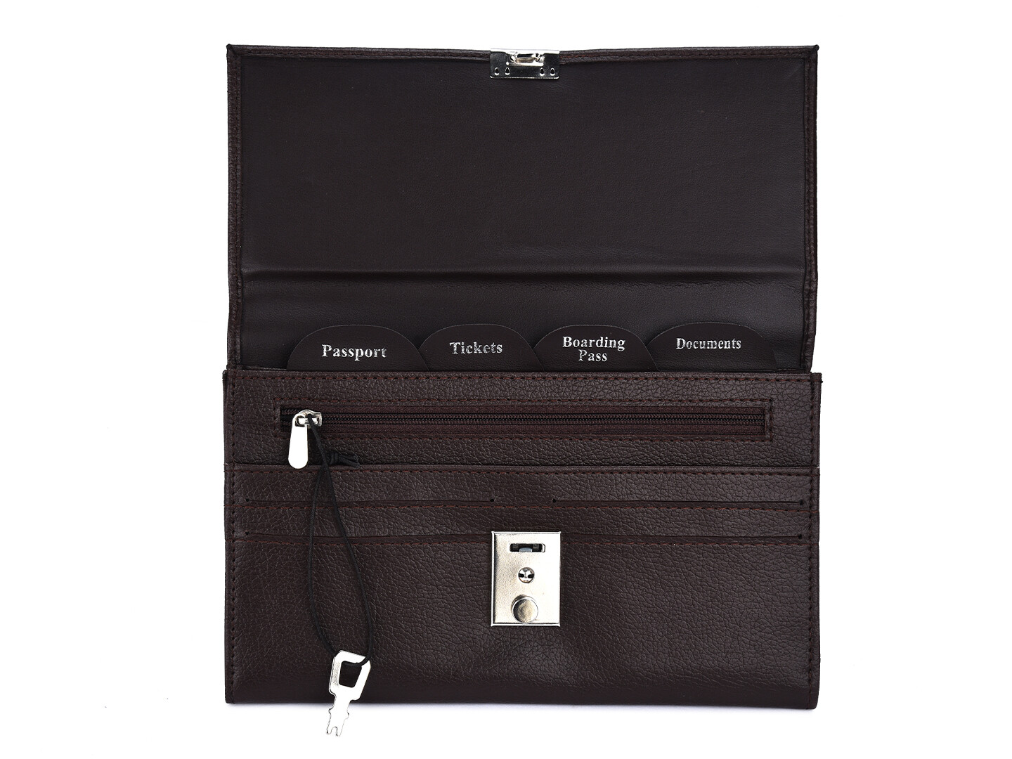 Leather TRAVEL Document WALLET ORGANISER with lock for Passport | eBay