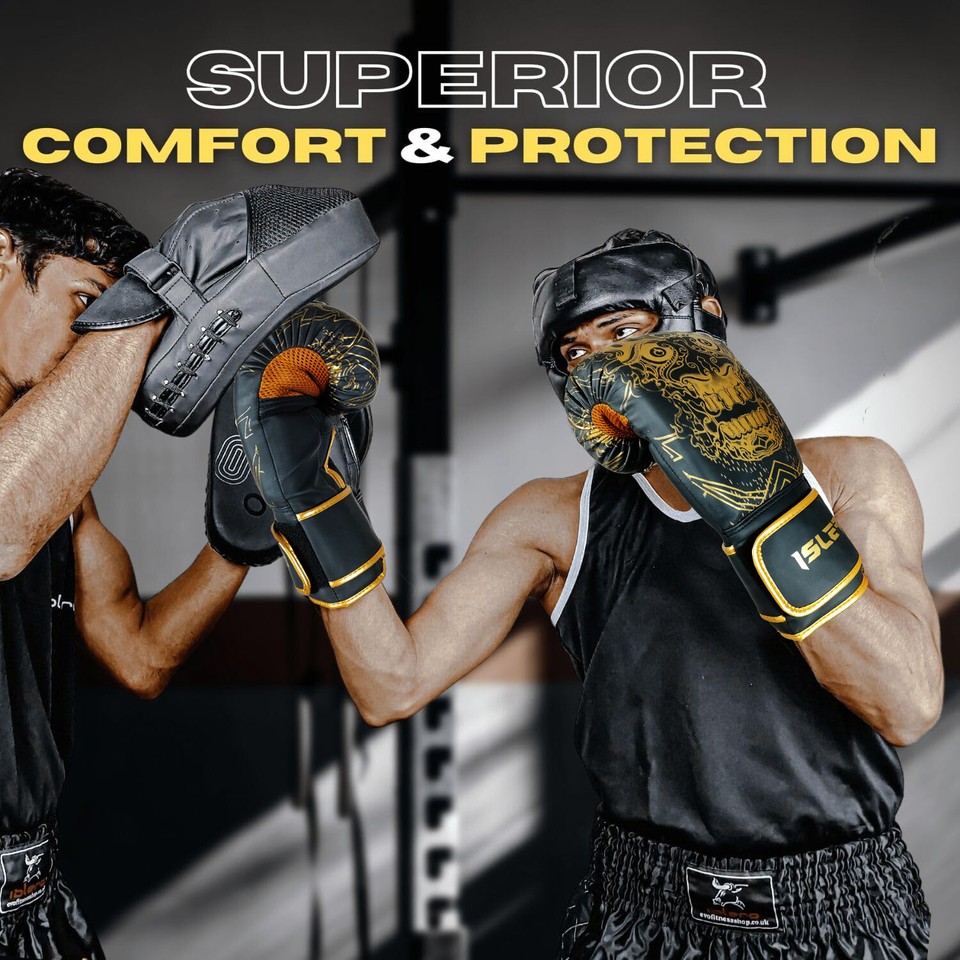 Pro Leather Boxing Gloves,MMA,Sparring Punch Bag,Muay Thai Training ...