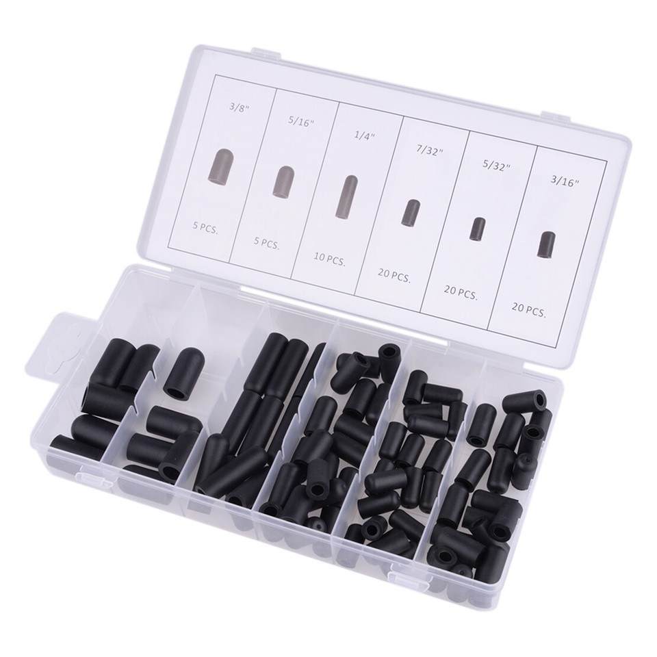 80pcs Carburetor & Vacuum Rubber Cap Assortment Set 5/32" -3/8" Auto ...