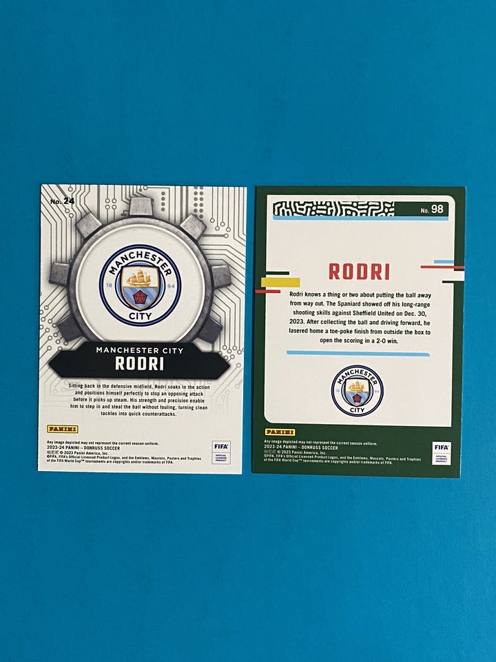 Rodri 2023-24 Soccer Card Lot Donruss Base + Craftsmen Insert ...