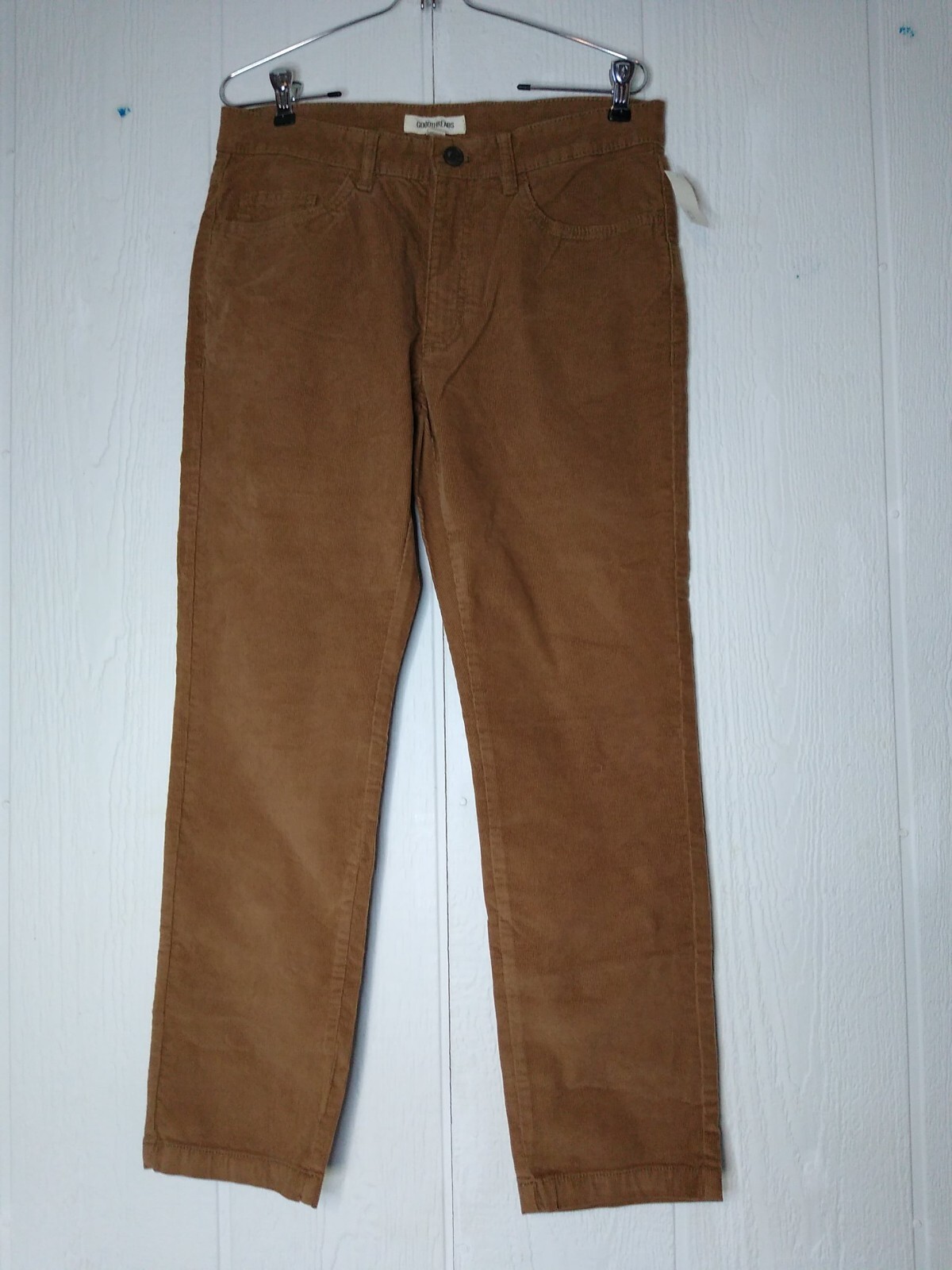 GoodFellow Corduroy Pants Mens Actual 36 .5 Brown Slim Fit Stretch 5 ...