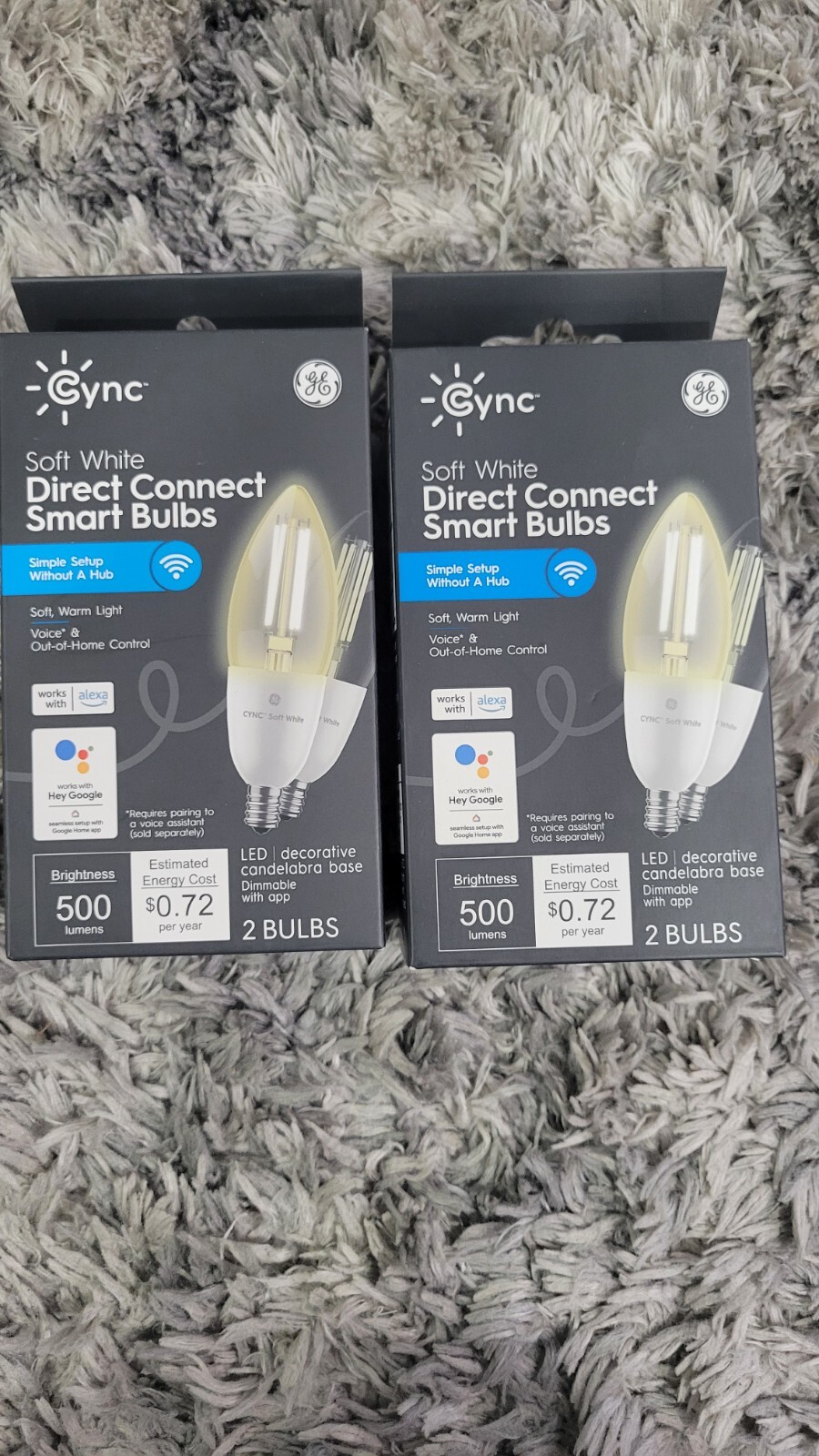 GE CYNC Direct Connect Smart LED Light Bulb Candelabra, 500 Lumen (lot ...