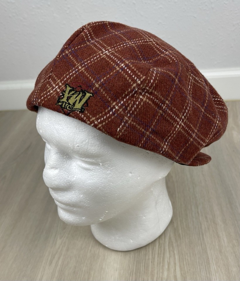 Vintage KIK-WEAR INC. Flat Wool Cap Made In USA 90s Rave SIZE 7 & 3/8 ...