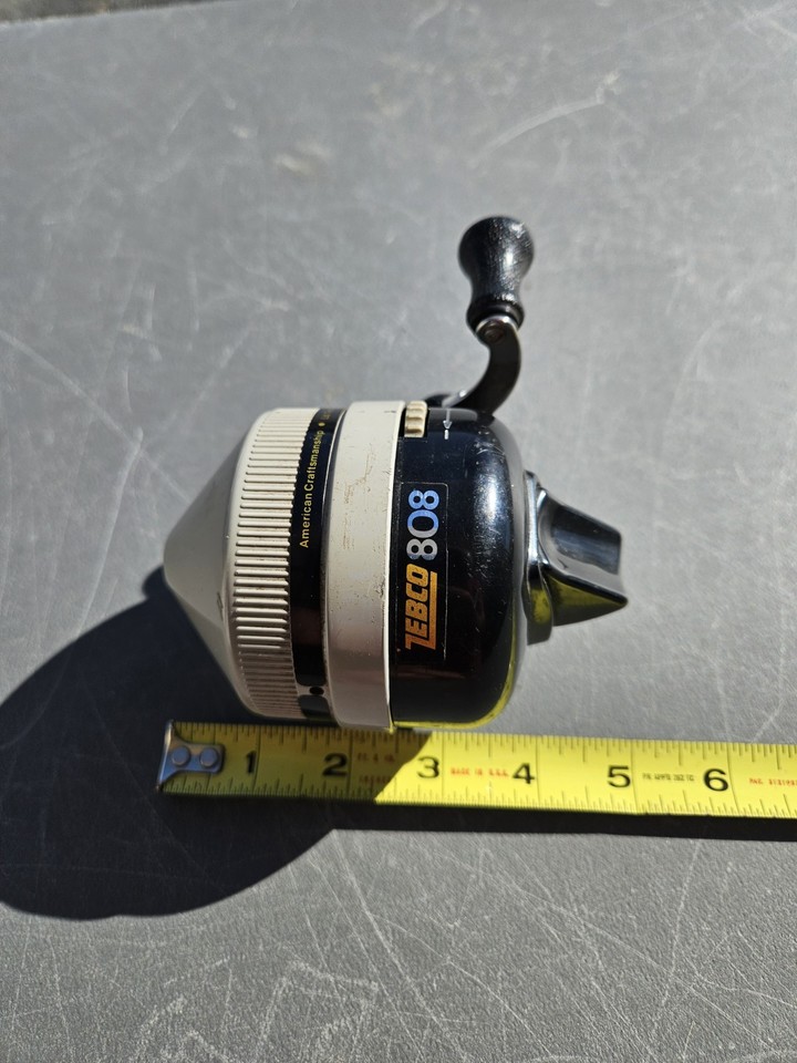 Vintage Zebco 808 Spin Cast Reel USA Made Metal Foot Works & Looks Fine ...