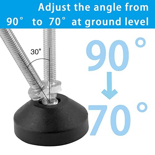 4 Pcs M10 Leveling Feet with T-Nut Anti Skid Threaded Rubber Feet ...