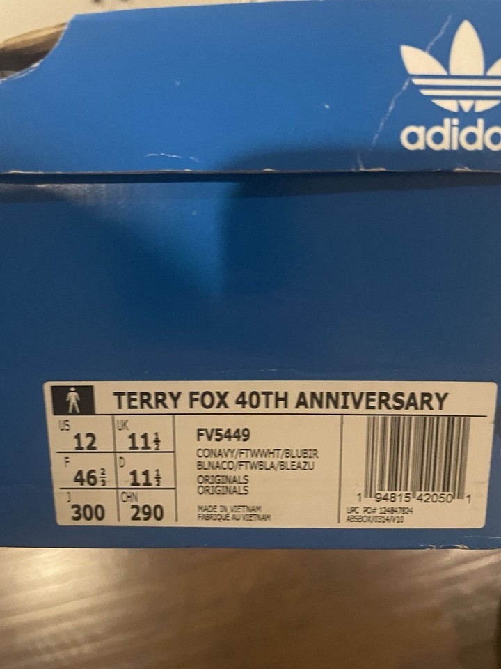 Adidas Terry Fox 40th Anniversary FV5449 Originals Running Shoe Men's ...