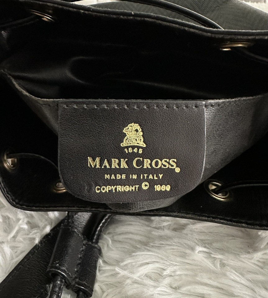 Authentic Mark Cross Vintage Black Drawstring Bag Handbag | eBay