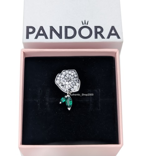 New 100% Authentic PANDORA 925 Sparkling Pave Rose in Bloom Charm ...