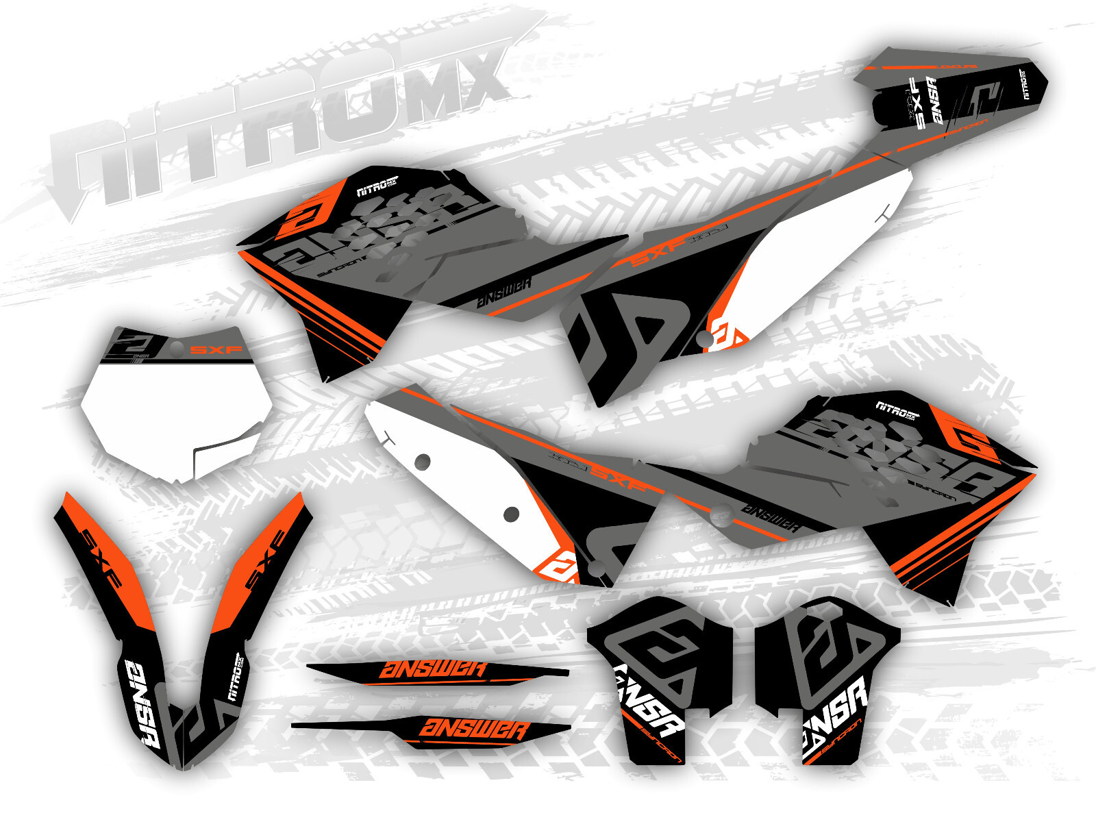 NitroMX Graphic Kit for KTM SX SXF 125 250 450 2007 2008 2009 2010 ...
