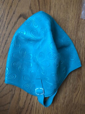 VINTAGE Swim Cap Spectra Swimwear Womans Aqua Blue Floral Embossed | eBay