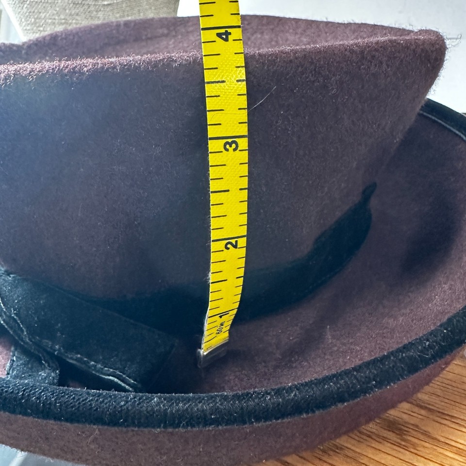 Vintage Eric Javits Hat Brown Wool Velvet Bow Top Hat Style Big | eBay