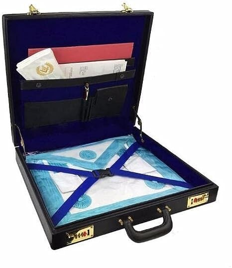 Masonic Regalia MM/WM Mason Apron Hard Case/Briefcase with Yellow ...