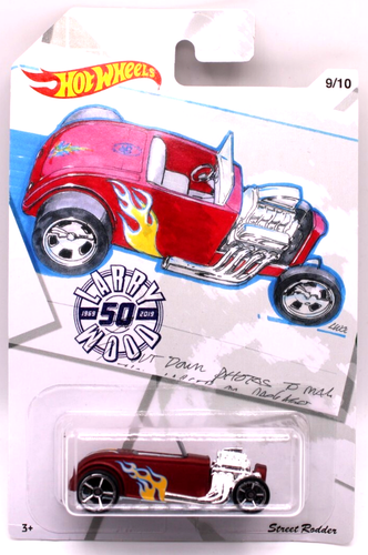Hot Wheels Larry Woods 50th Ann. 2019 #9 Street Rodder satin red OH5spk ...
