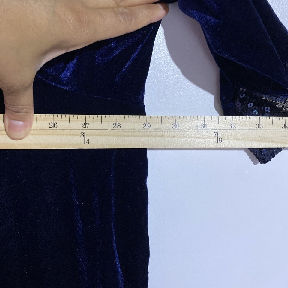 Susan Graver Tunic Top 3X Blue Velvet Sequin Holidays Party Quite ...