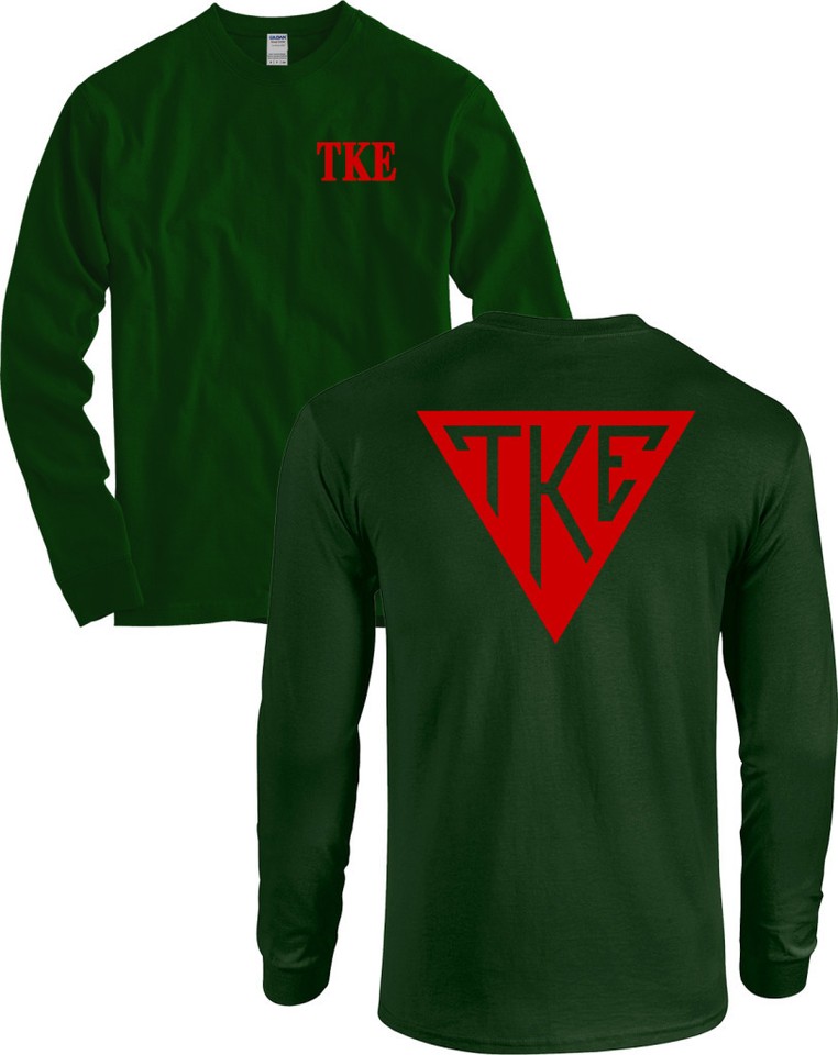 Tau Kappa Epsilon Fraternity Badge Long Sleeve TKE Shirt - MANY COLORS ...