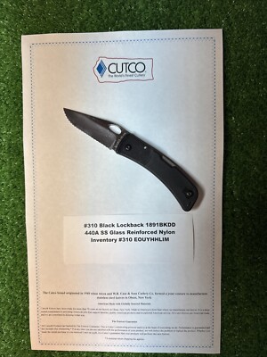 #310 Black Lockback 1891BKDD SS 440A Clip Nylon Cutco pocket knife | eBay