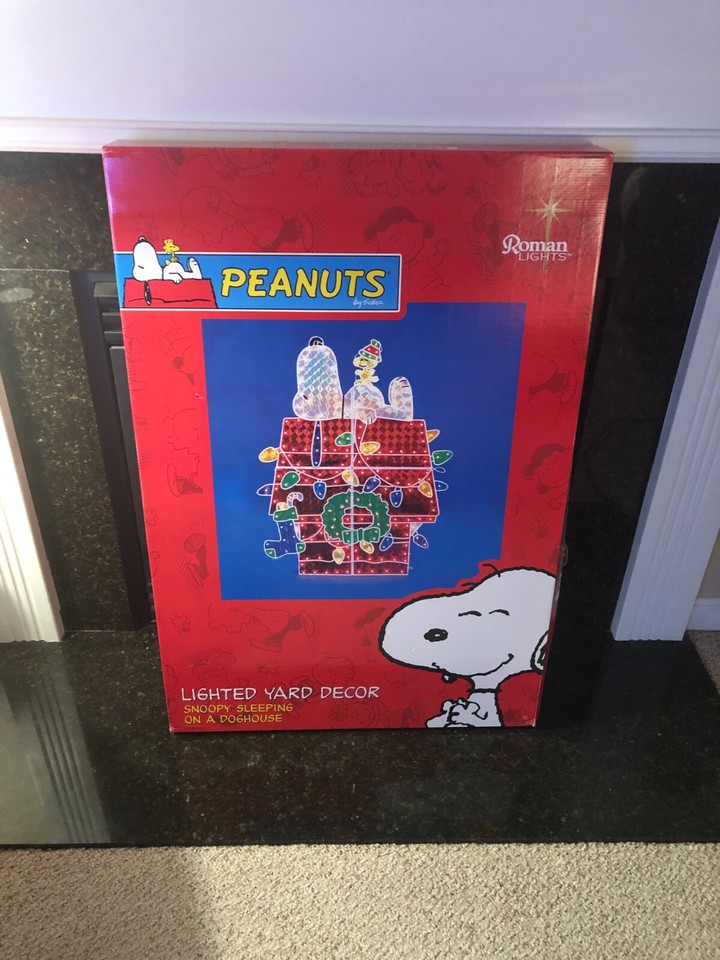 Roman Christmas Peanuts Snoopy Woodstock Lighted Display | eBay