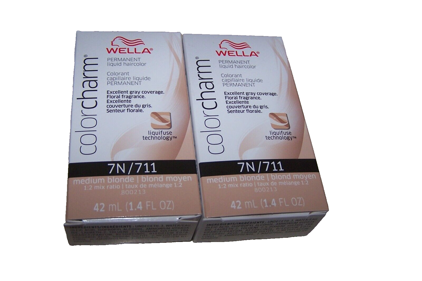 LOT OF 2 WELLA COLOR CHARM PERMANENT HAIR COLOR MEDIUM BLONDE 7N/711NIB ...
