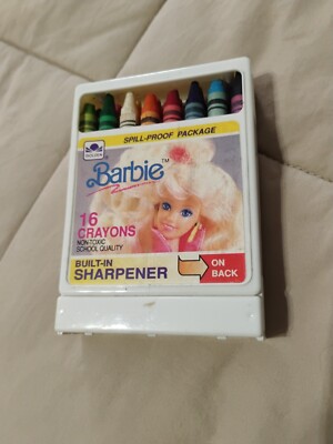 Vintage Barbie Crayon Box Set 1990 Case Mattel Golden | eBay