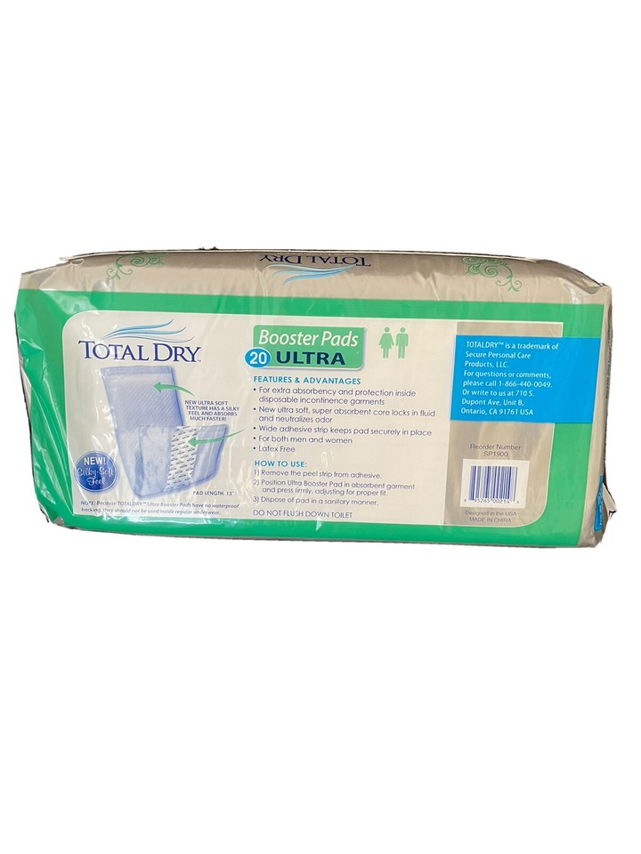 TOTAL DRY Booster Pads Ultra Pack, Contains 20, Moderate, Extra ...