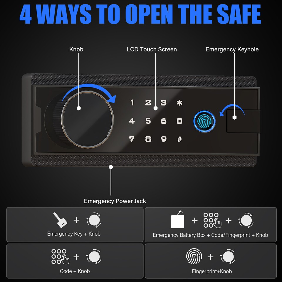 Kavey 10-12 Large Unassembled Biometric Fingerpring Gun Rifle Safe ...