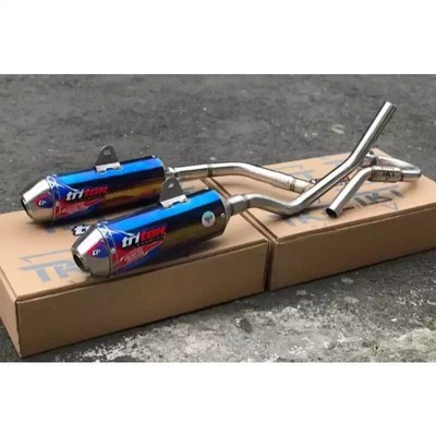 EXHAUST DOUBLE MUFFLER CRF 150L Original Triton Exhaust, Blue Color ...