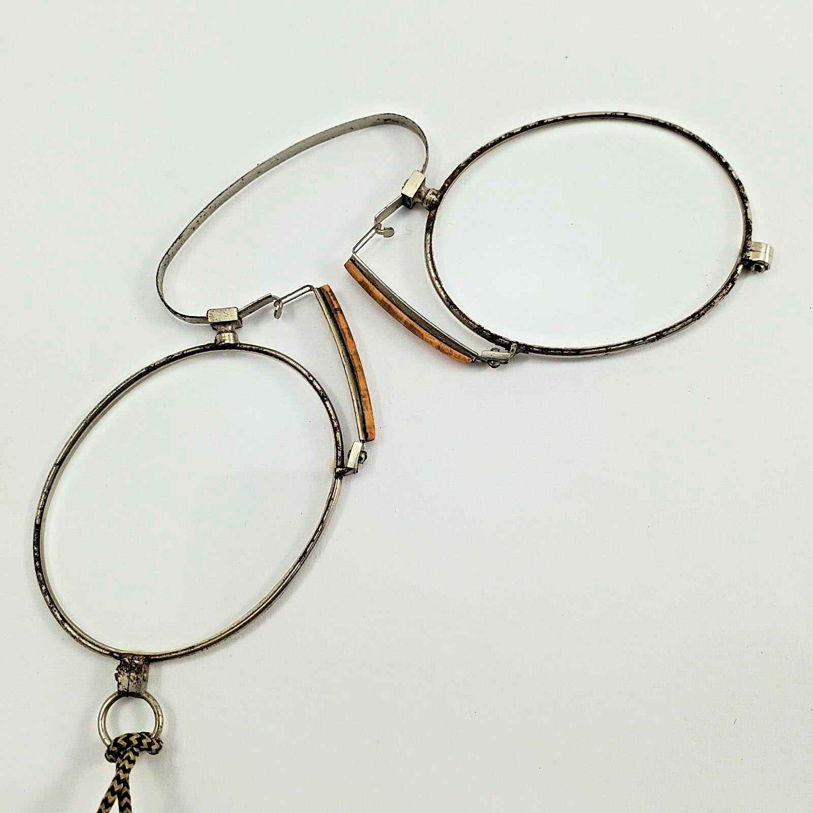 Antique 1880s Pince-nez Eyeglasses Steel frame & Cork… - Gem