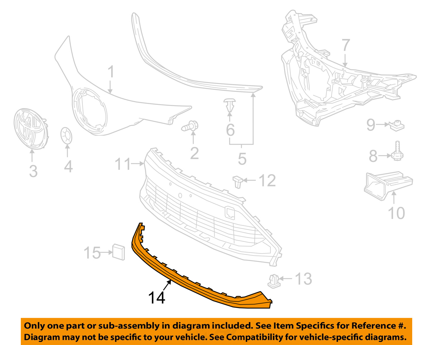 52112F4900+Genuine+Toyota+Extension+FR+Bumper+52112-f4900 for sale ...