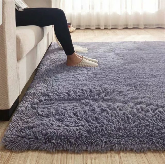 Soft Square Fluffy Rug Anti-Skid Shaggy Carpet Floor Mat Home Bedroom ...