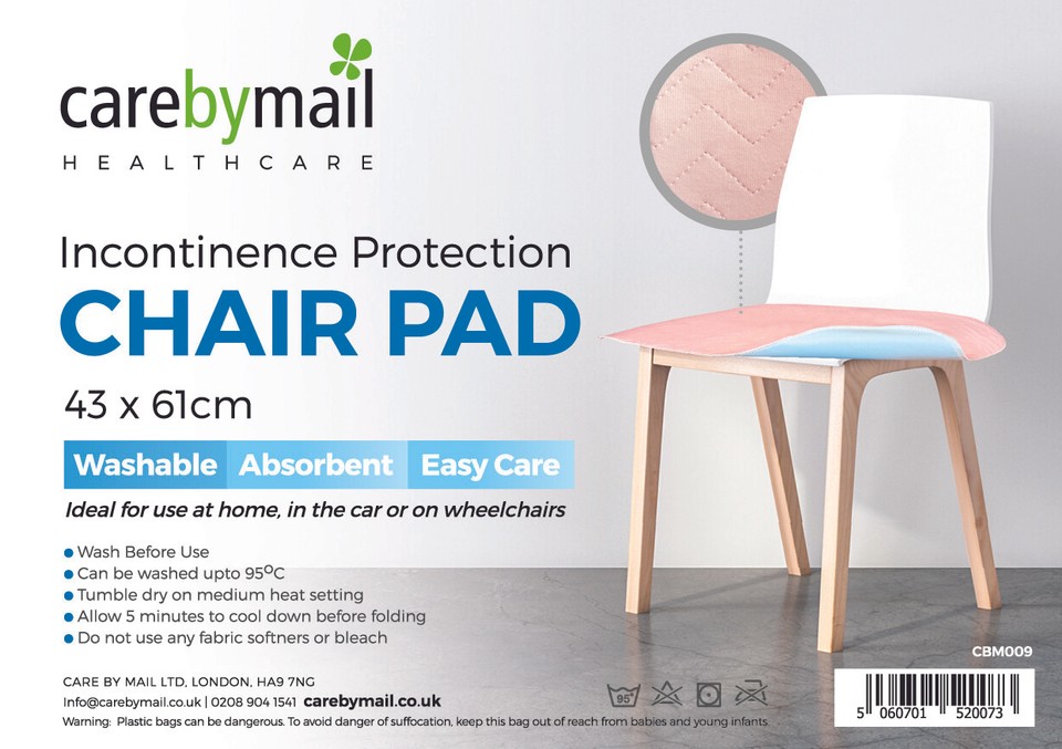 Washable Reusable Incontinence Chair / Seat Pad - 1000ml Absorbency (43 ...