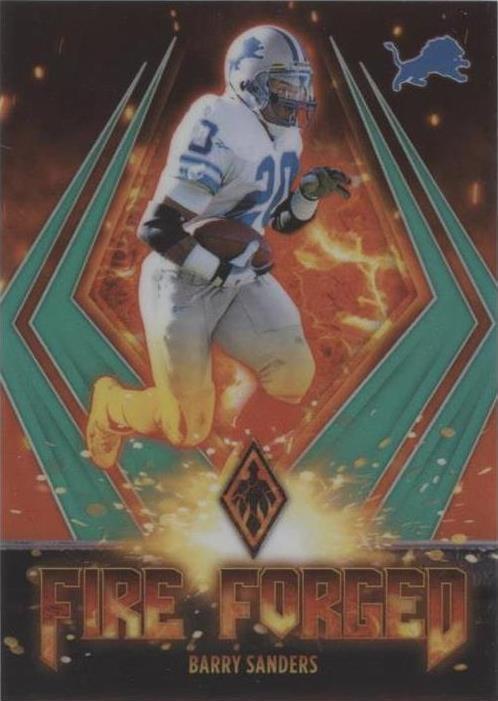 2021 Panini Phoenix - Fire Forged Barry Sanders #FF-7 Green /25 for ...