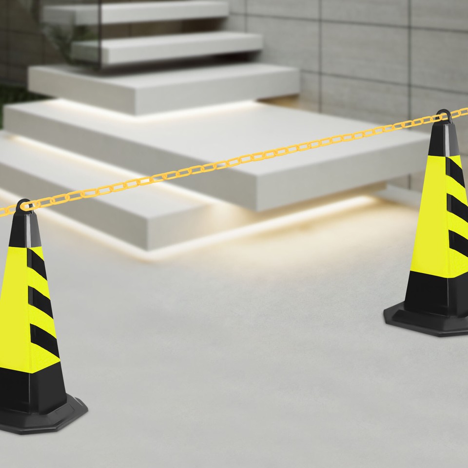 200ft Plastic Barrier Chain Yellow Chain Safety Chain Barrier Fits ...