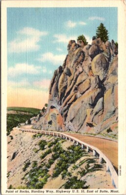 Vintage Postcard Points of Rocks Harding Way U.S. Highway 10 Montana MT ...