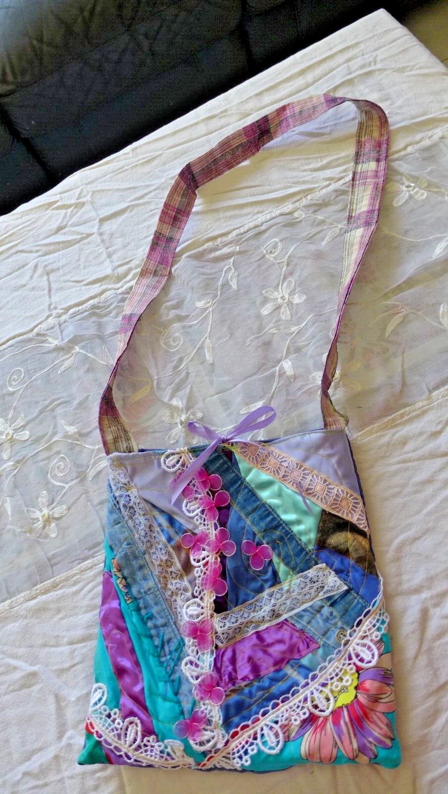Womens Bag Cotton Handmade Quilted Purse 11 x 11 Inch Tote Multi Colors ...