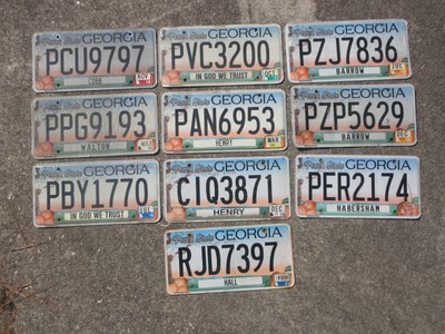 Bulk Lot of 10 Georgia License Plate Plates Peach State GA - Lot ...