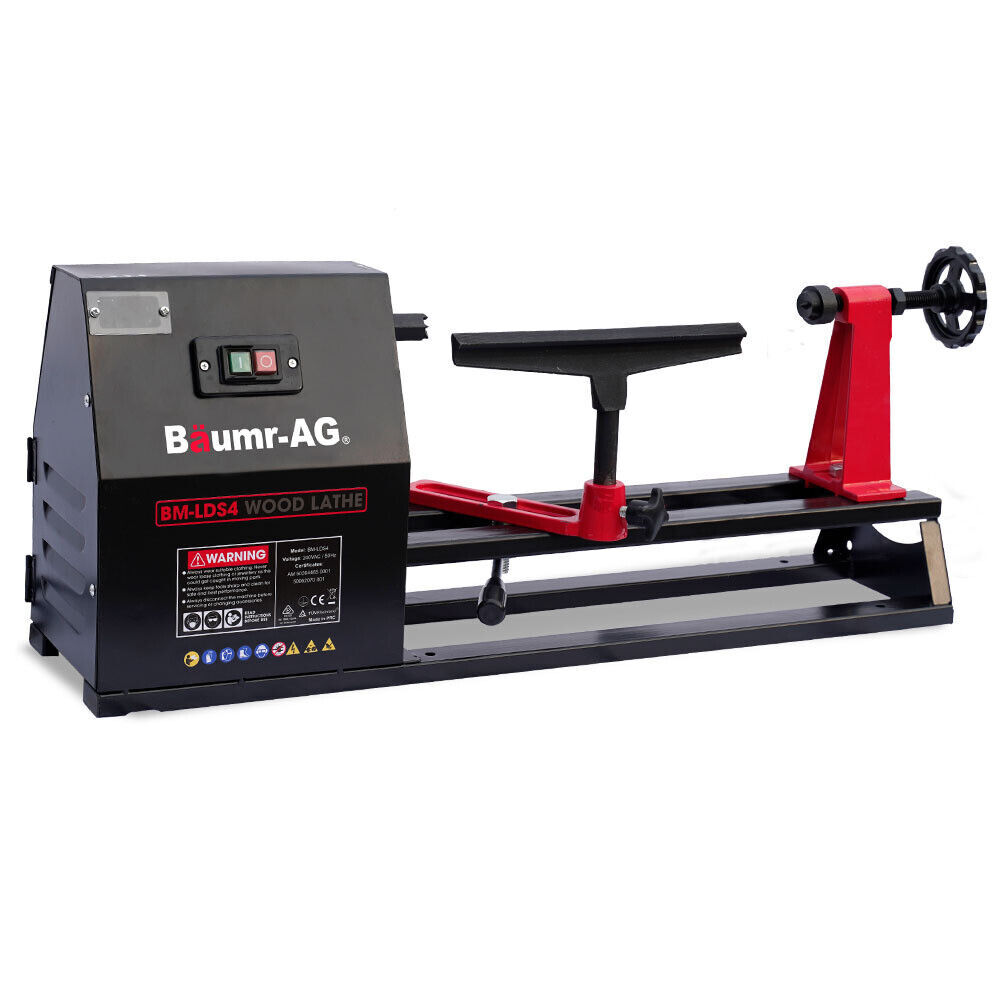 BAUMR-AG Wood Lathe 440 x 350mm Turning Machine Tools Hobby Timber ...