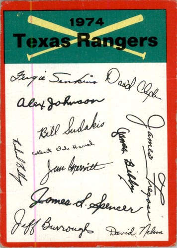 1974 Topps Baseball Team Checklist Texas Rangers #5 | eBay