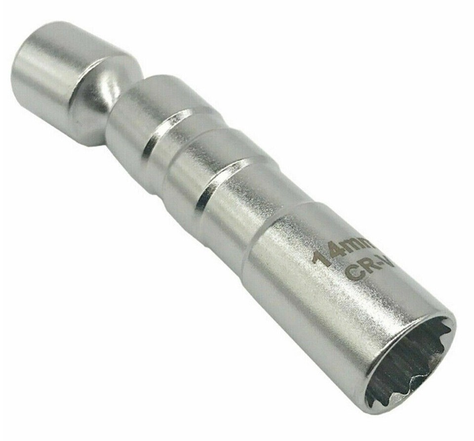 1*14mm Magnetic Thin Wall Wobble Spark Plug Socket Sleeve Removal Tool ...