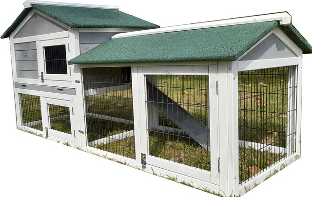 Cocoon Large Rabbit and Guinea Pig Hutch Double Decker Cage - Grey for ...