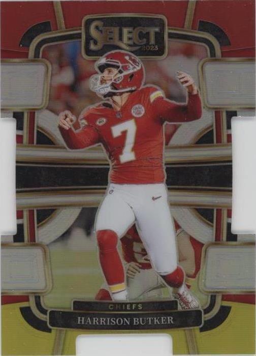 2023 Panini Select - Concourse Harrison Butker #48 Red & Yellow Prizm ...
