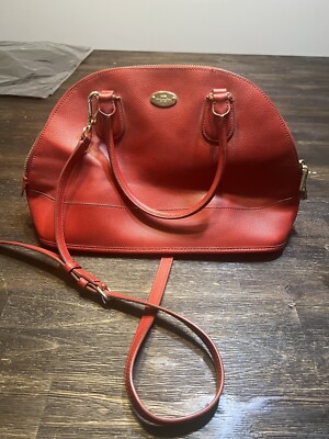 NEW COACH Pink Ruby Crossgrain Leather Satchel Handbag Crossbody~$375 ...