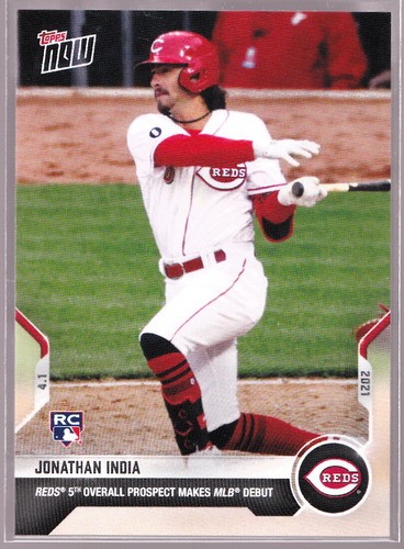 Jonathan India Reds Rookie makes MLB Debut v Cardinals 2021 TOPPS NOW 8 ...