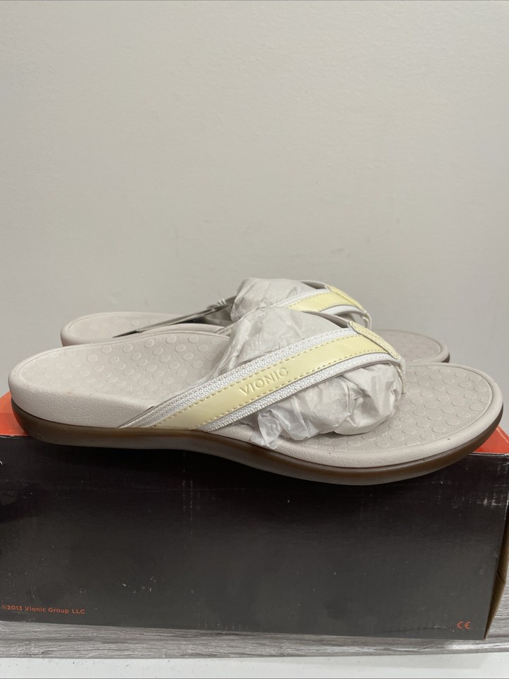 Vionic Tide II Womens Sz 8 Flip Flop White Orthaheel NIB | eBay
