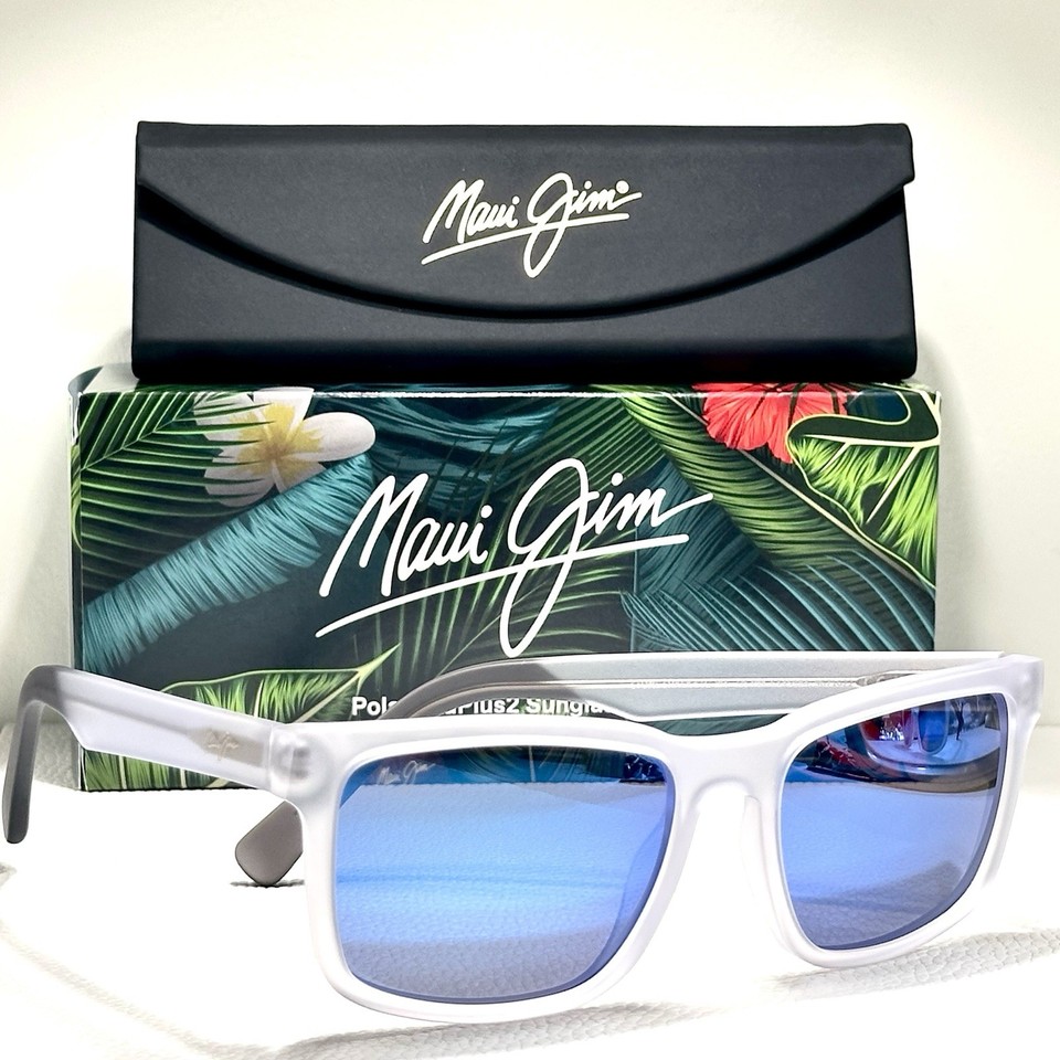 NEW Maui Jim Stone Shack Matte Crystal Polarized Blue Hawaii Sunglasses ...