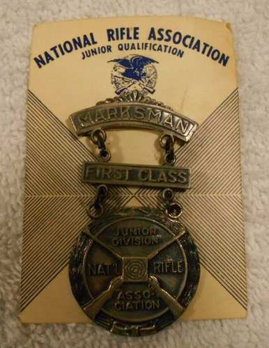 Vintage NRA Rifle Association Junior Qualification "Marksman First ...
