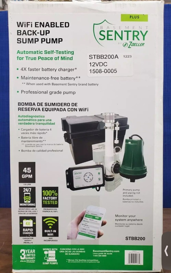 NEW Zoeller Wifi Sentry Back-up Sump Pump System. STBB200 BRABD NEW | eBay