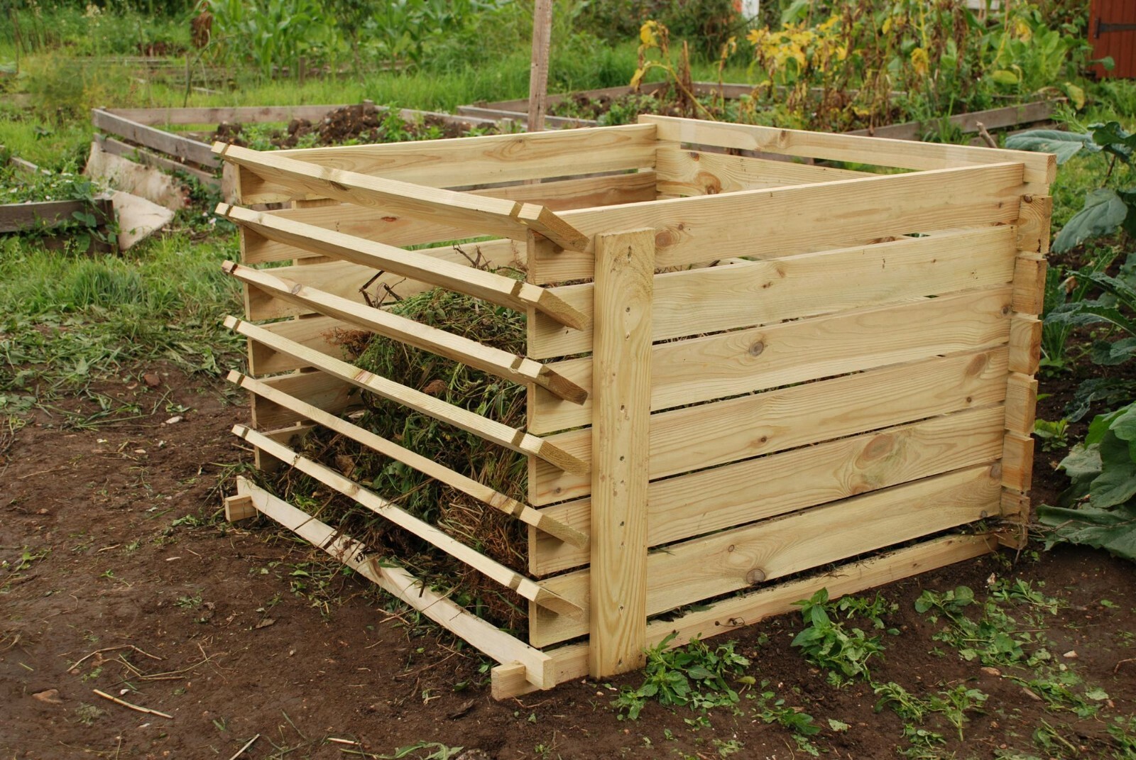 Wooden Compost Bin Composter Garden Outdoor Composting Easy Load ...