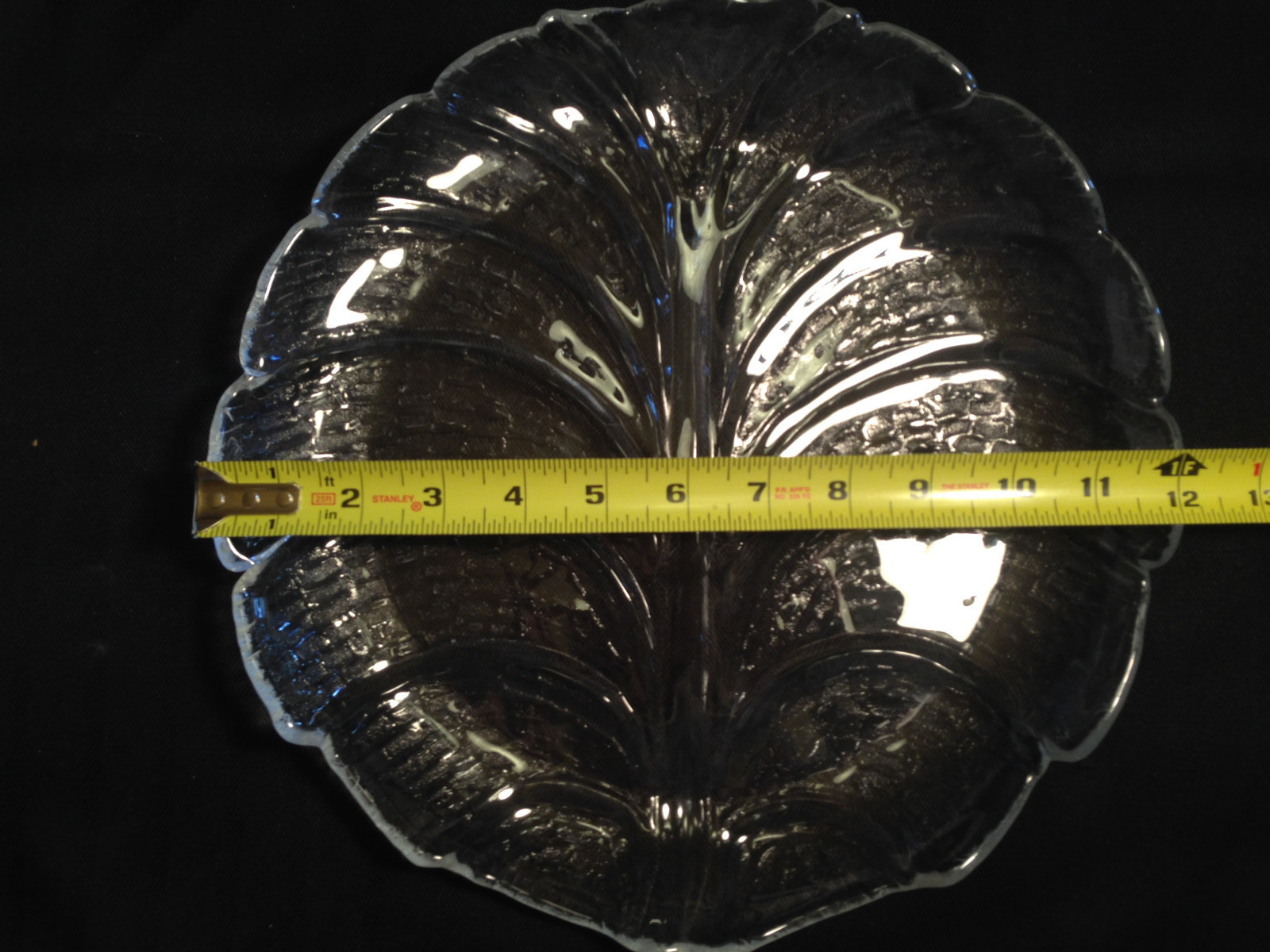 Orrefors Eden pattern 12" clear Crystal Platter by Lars Hellsten Design ...