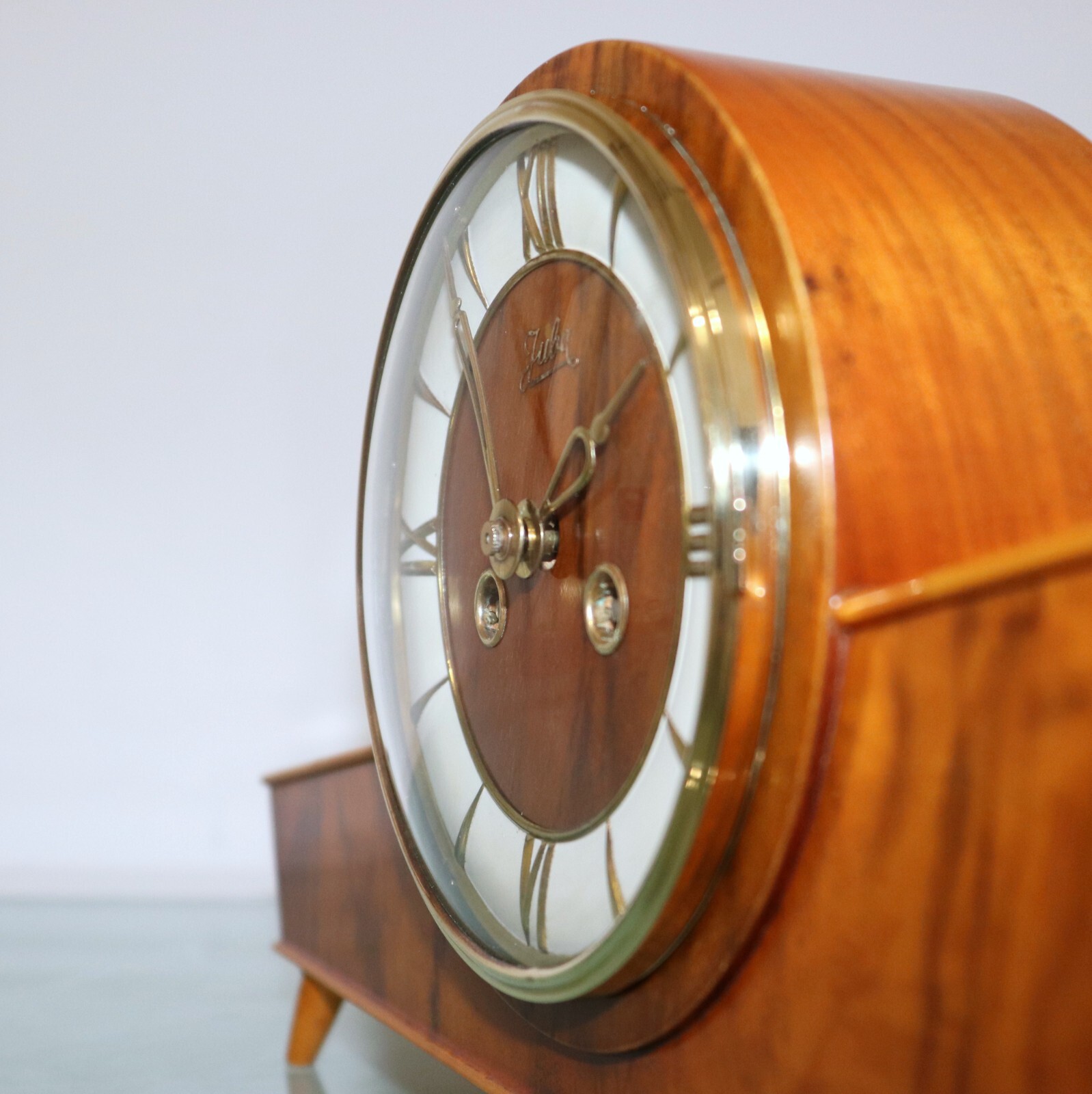 JUBA SCHATZ Mantel Top! Clock RARE Vintage 3 Bar Chime 1950s High Gloss ...