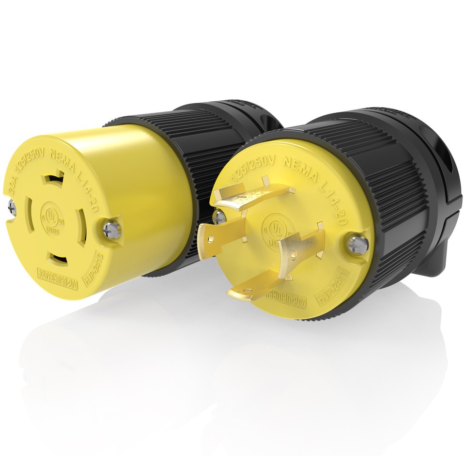 NEMA L14-20 Plug and Connector Set Industrial Grade 20 Amp 250 V L14 ...